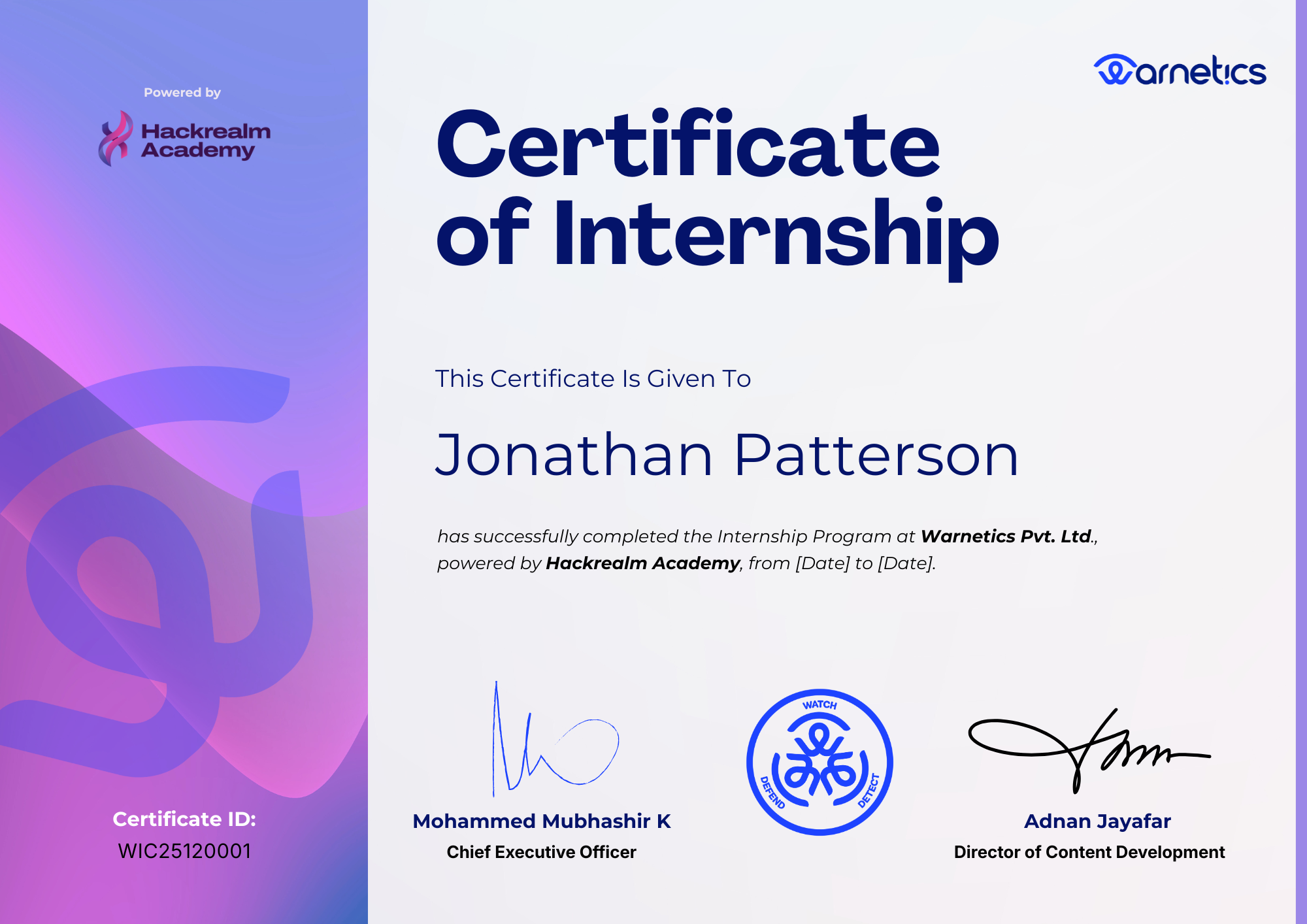 Internship Program | HackRealm Academy